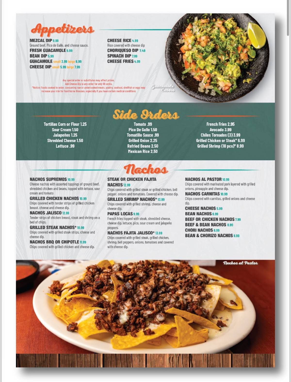 Menu at Mezcal cocina Mexicana steakhouse, Columbia