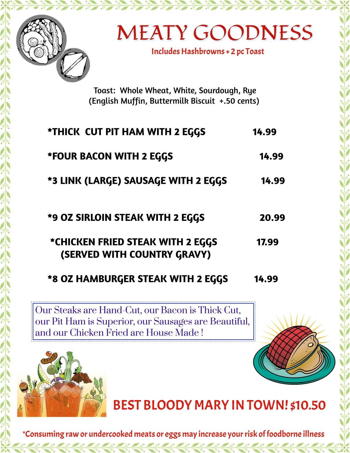 Menu at Acorn Saloon & Feeding Station pub & bar, Colville