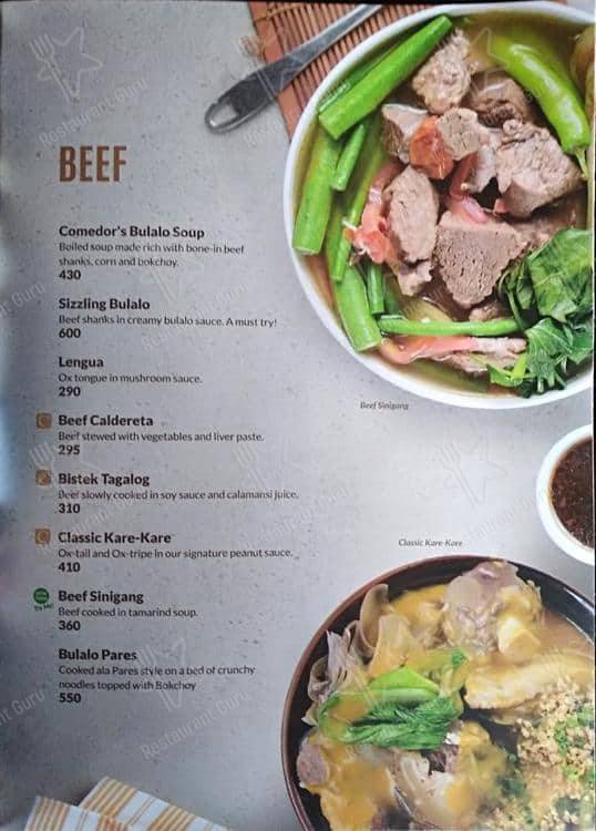 Menu at Comedor by Miguel and Maria restaurant, Marikina, 2f Mayor Gil ...
