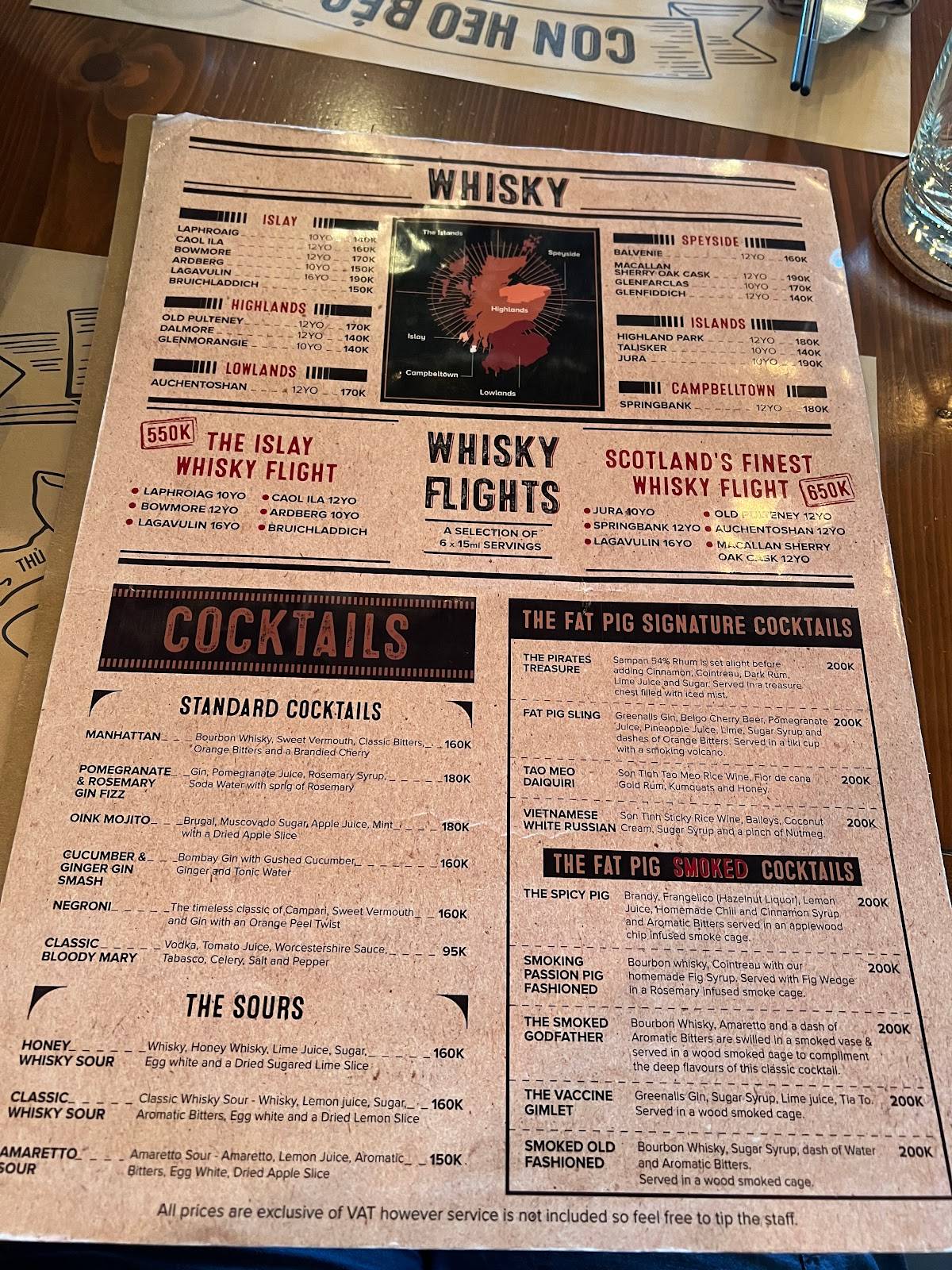 Carta del restaurante Con Heo Béo - The Fat Pig, Hanoi, 74 P. Quảng An