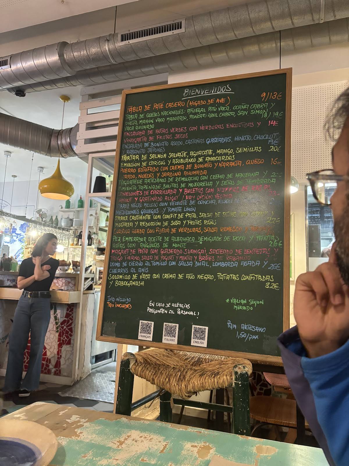 Menu at conTenedor restaurant, Seville