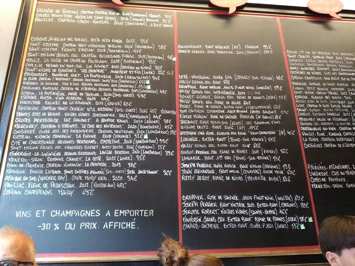 Menu au Copain Comme Cochon restaurant, Reims