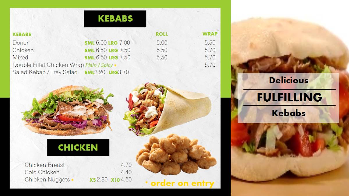 Menu at Oakley Fish Bar, Corby