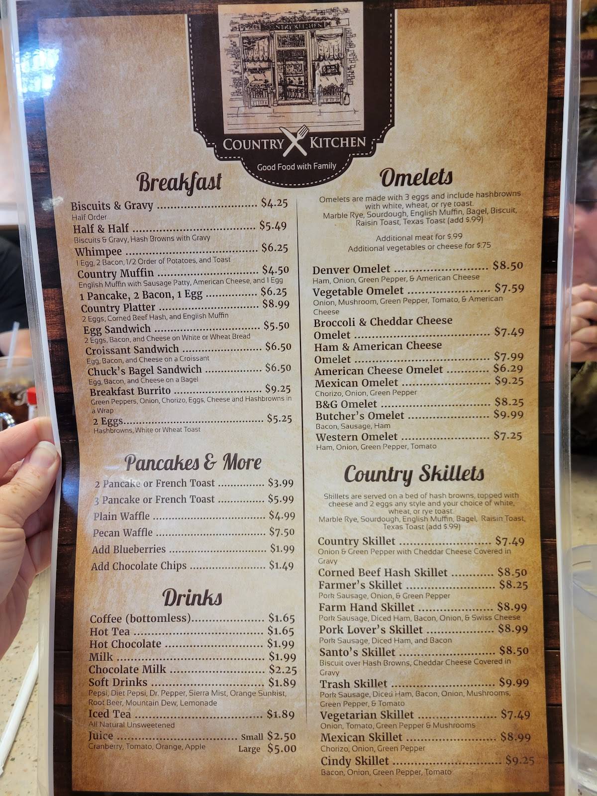 Menu at Country Kitchen restaurant, Somonauk