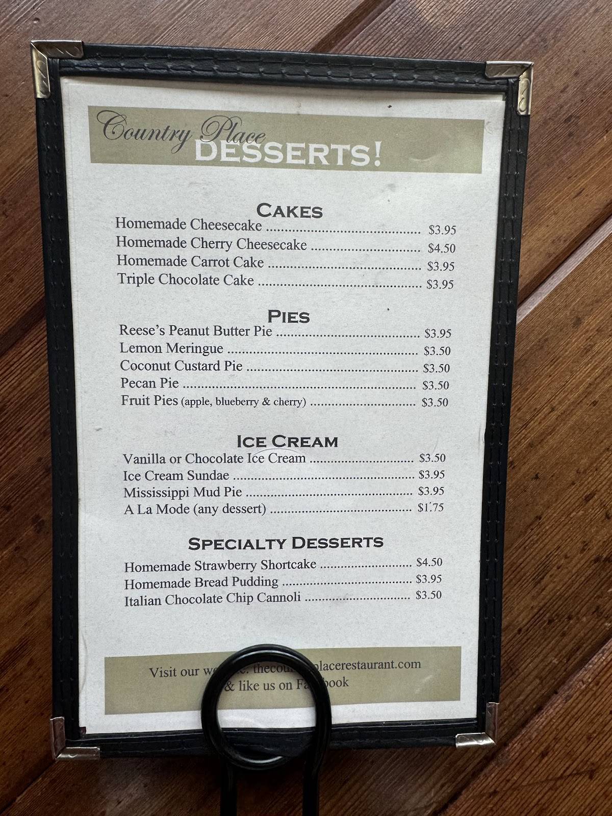 Menu at Country Place restaurant, Perkasie, PA-313