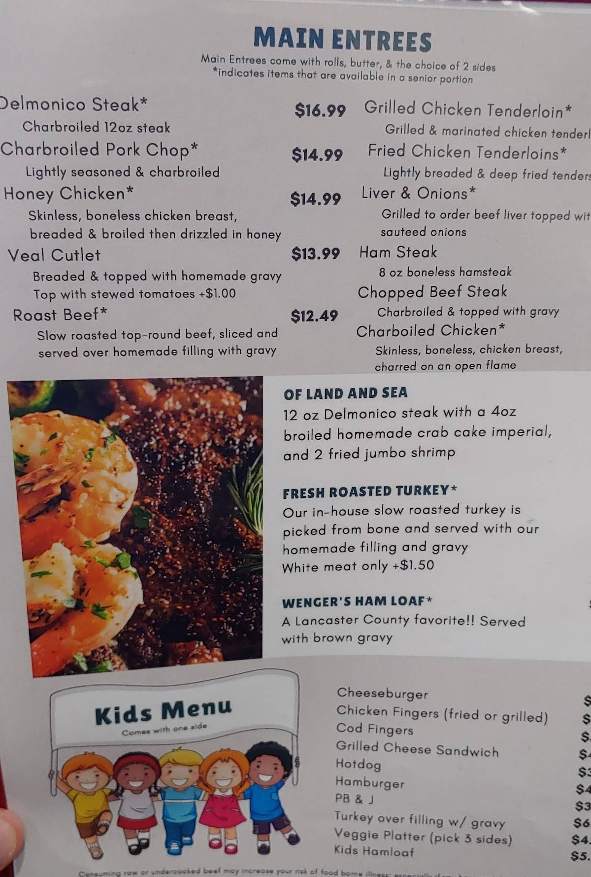 Menu at Country Table Restaurant, Mount Joy