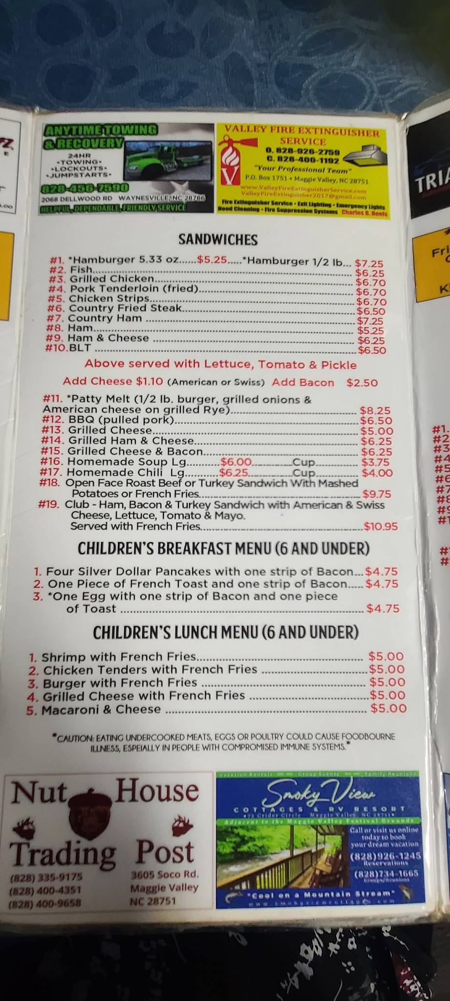 Menu at Country Vittles Family Style Restaurant, Maggie Valley