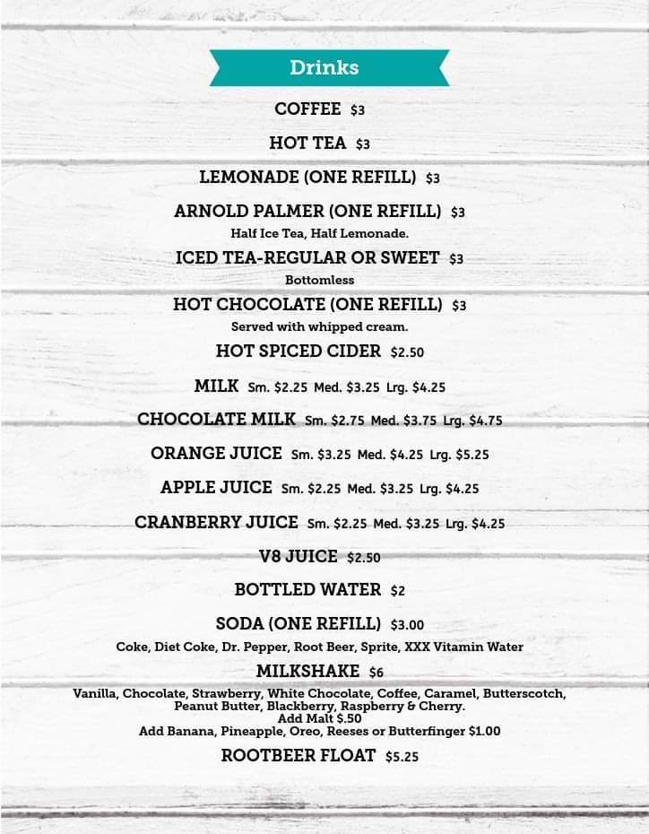 Menu at Dockside Cafe, Craig