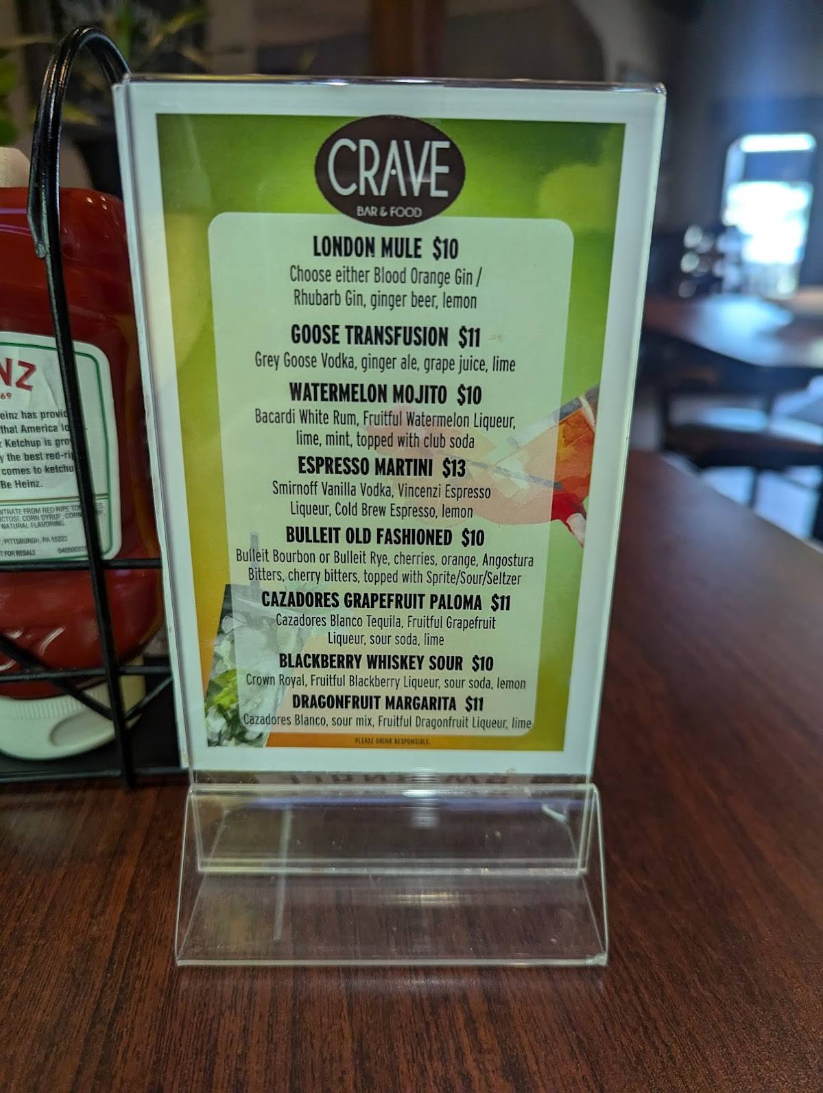 Menu at Crave Bar and Food, Mequon