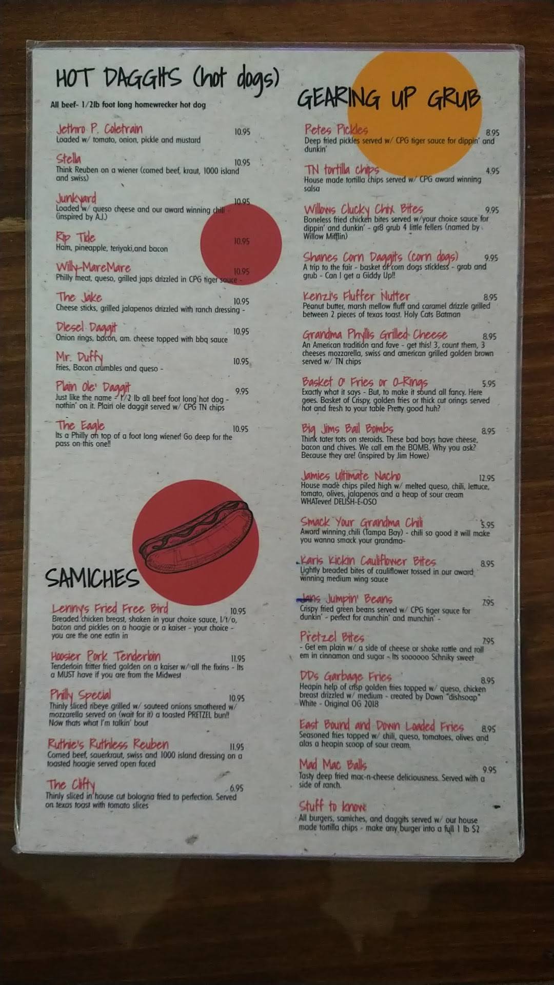 Menu at Christy's Pub Grub, Crossville