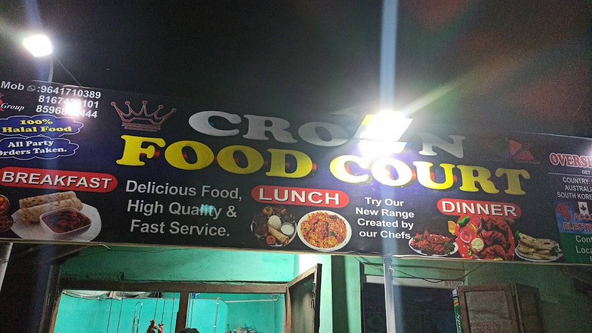 Menu at Crownfoodcourt, India