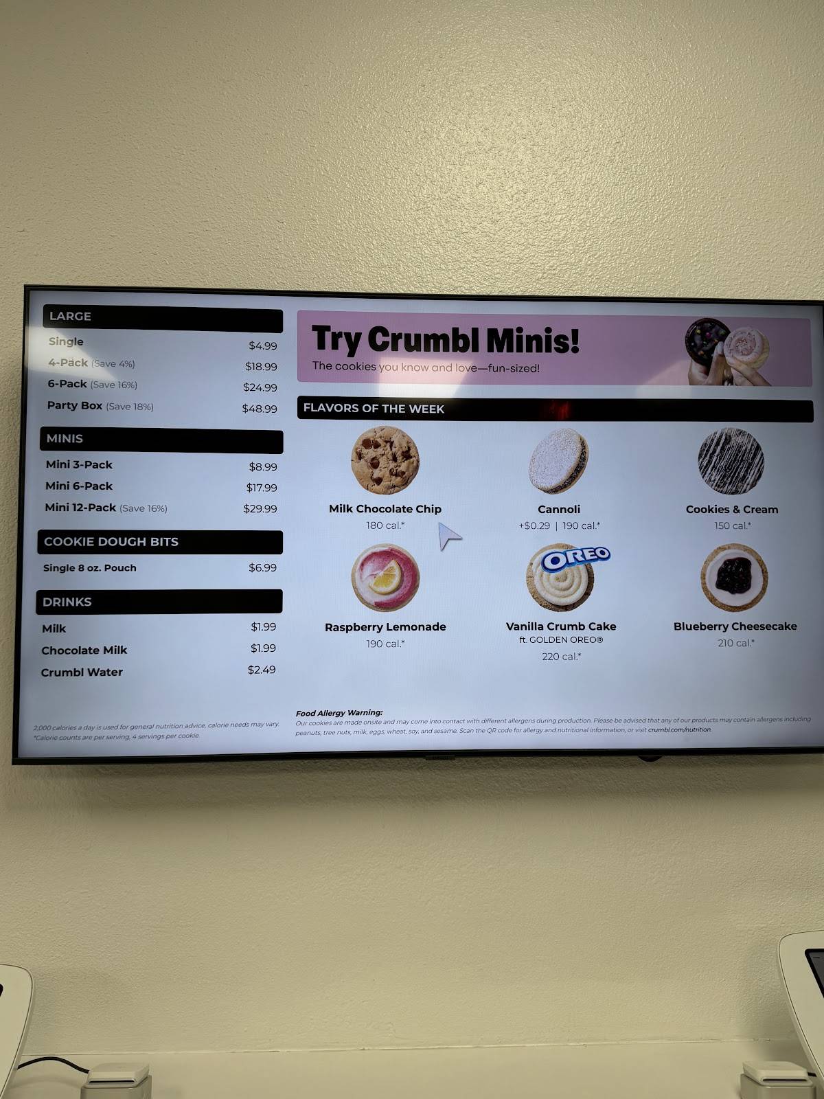 Menu at Crumbl - Fountain Valley desserts, Fountain Valley