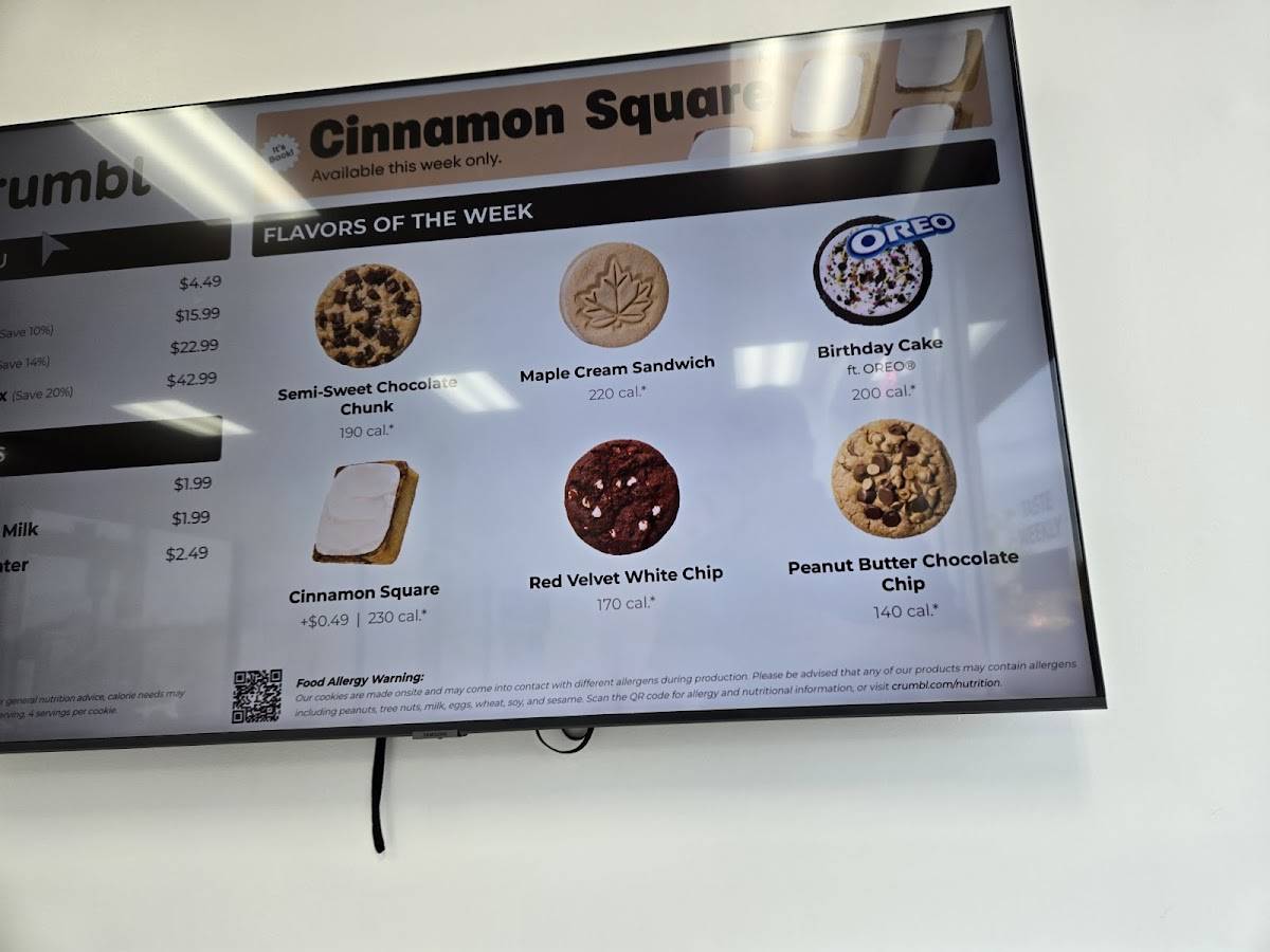 Menu at Crumbl - Hiram desserts, Hiram