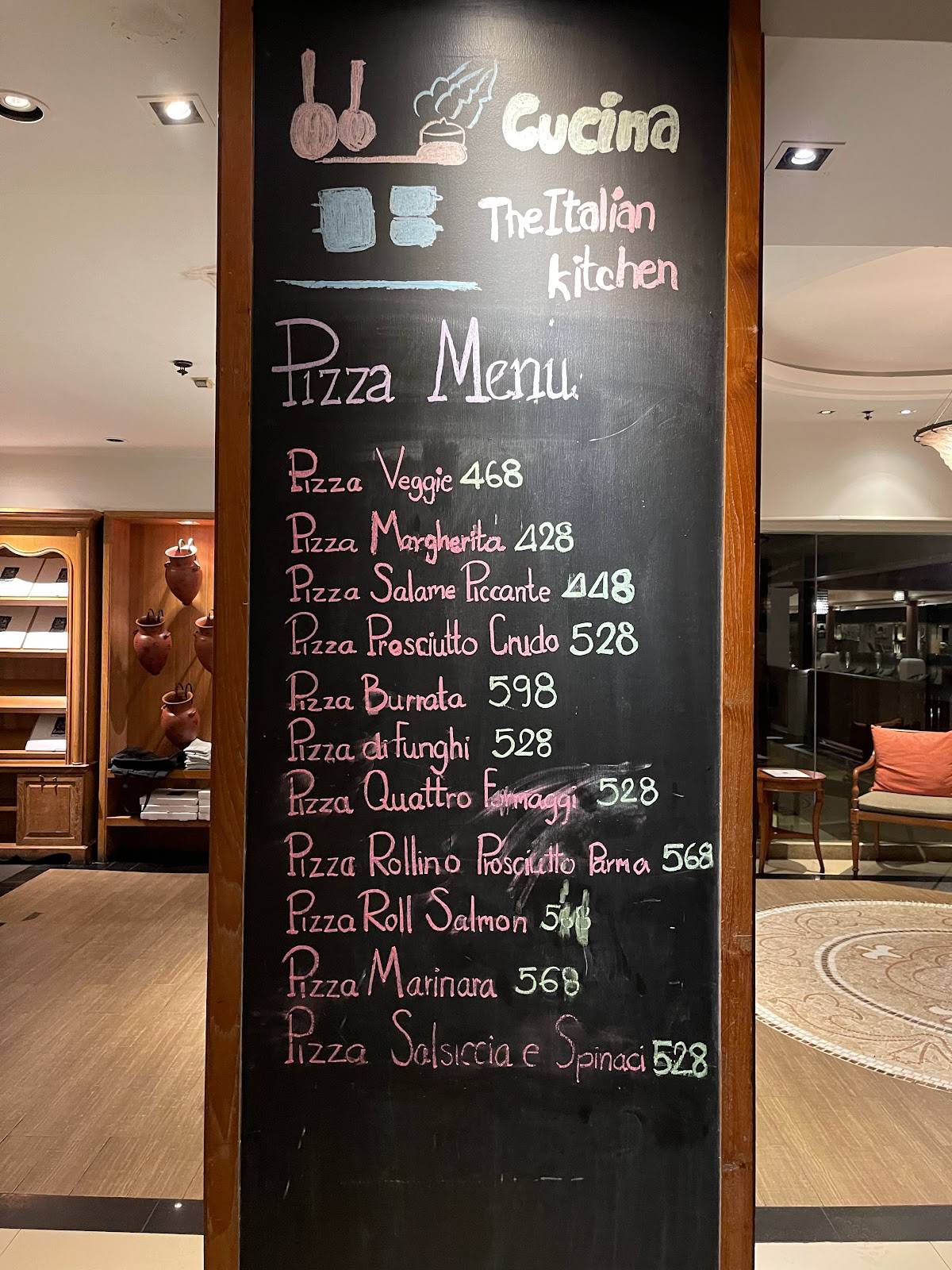 Menu at Cucina at JW Marriott Phuket restaurant, Mai Khao
