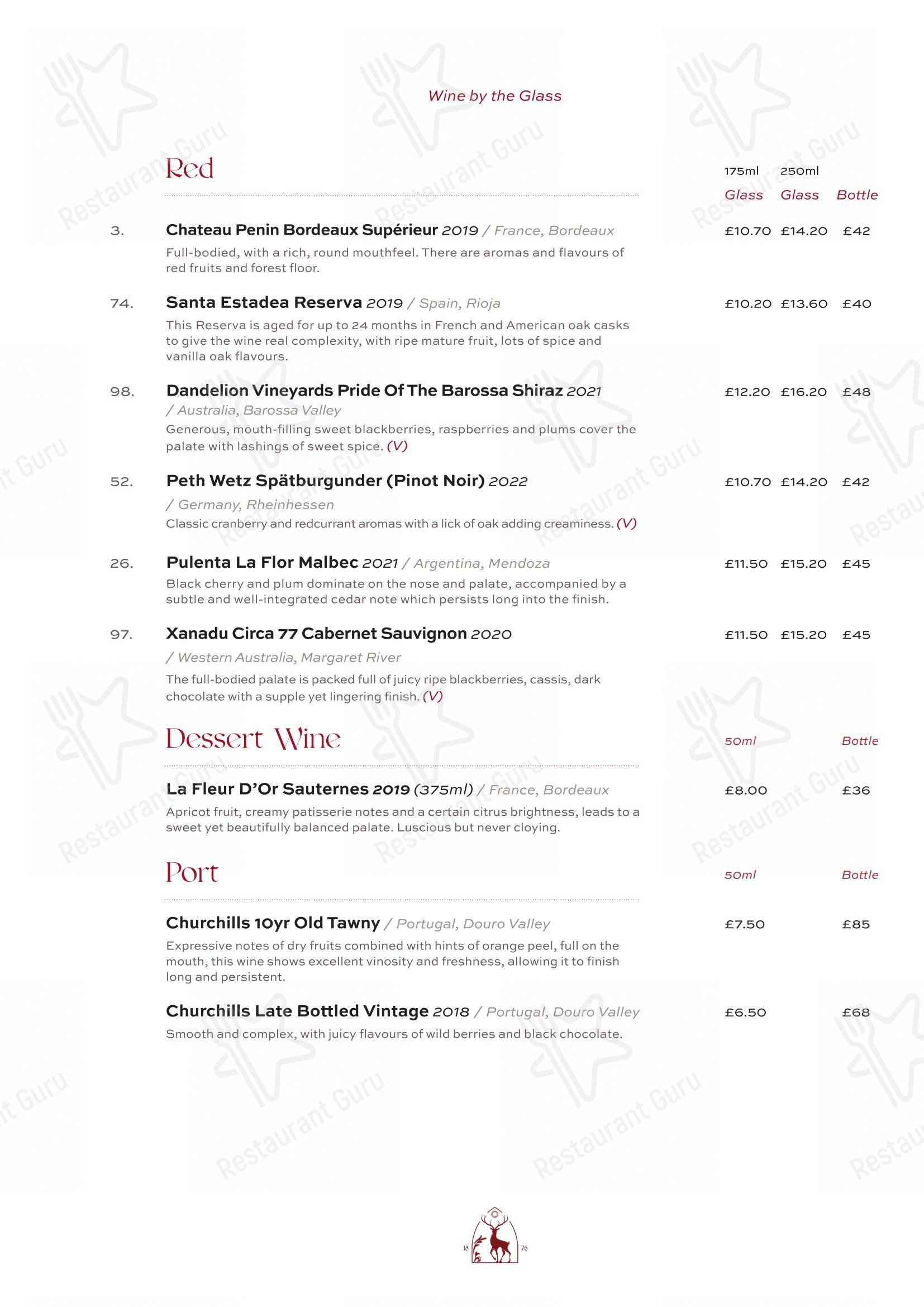 Menu at Cultra Inn pub & bar, Holywood, Culloden Estate and Spa