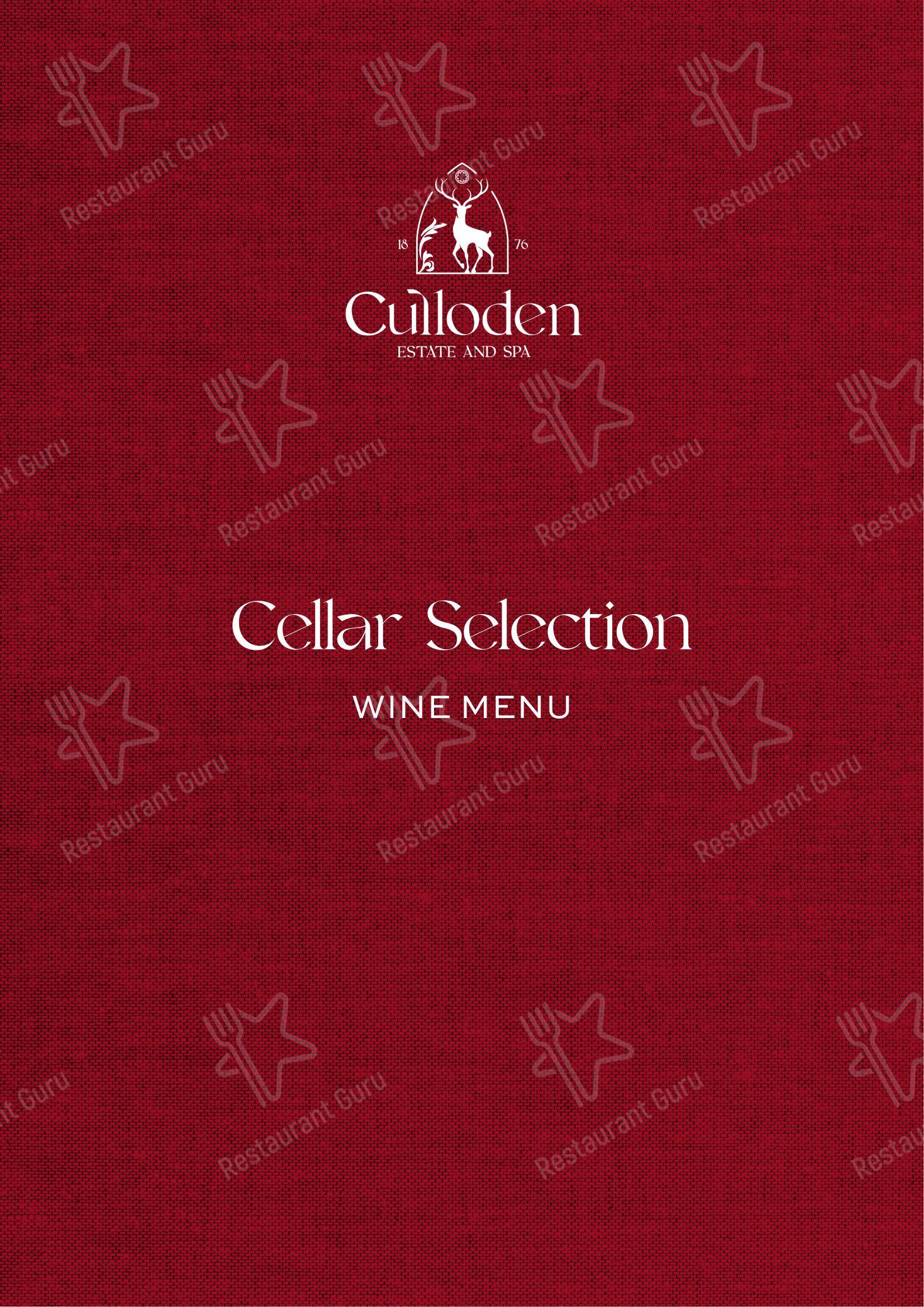 Menu at Cultra Inn pub & bar, Holywood, Culloden Estate and Spa