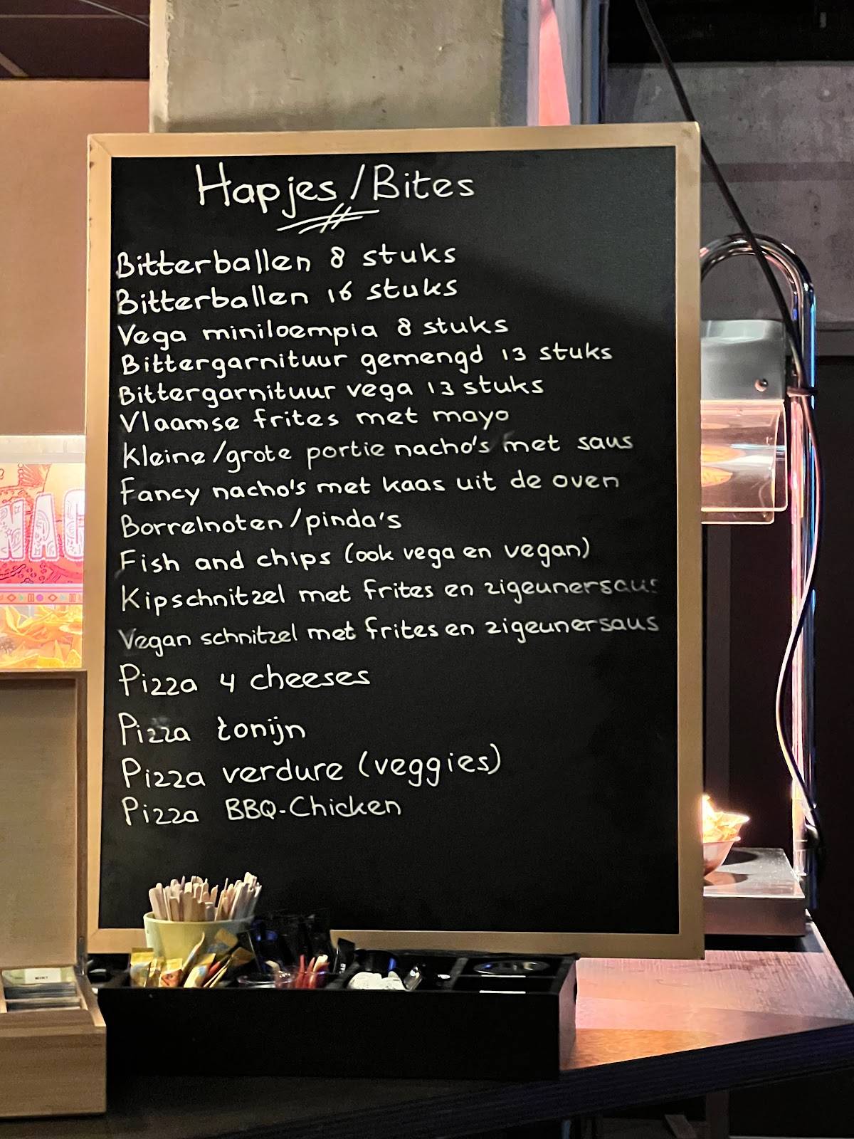Menu at CultuurCafé, Nijmegen