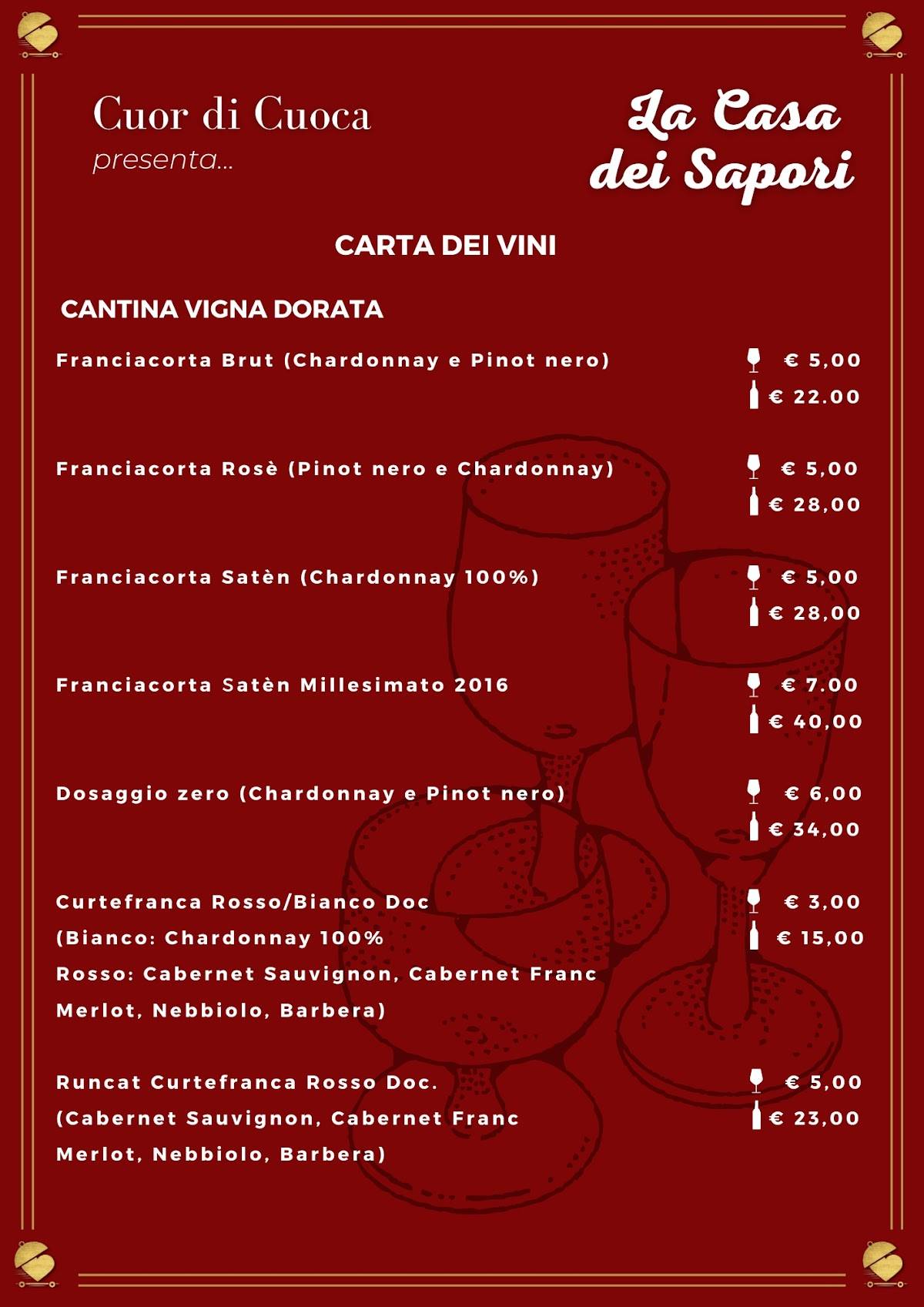 Menu da Cuor di Cuoca- La casa dei Sapori ristorante, Paratico