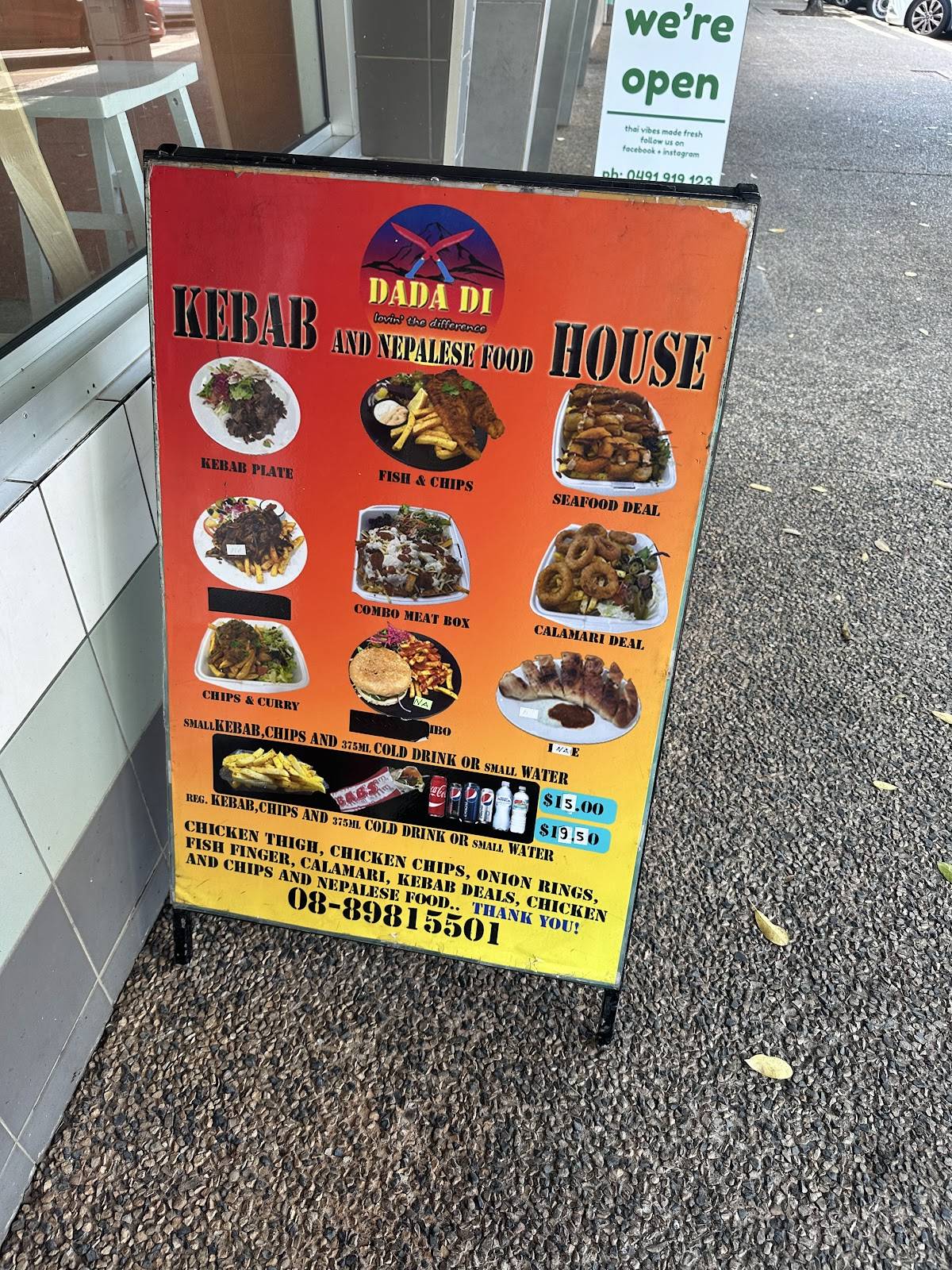 Carta del restaurante DADA DI ( Fannie Bay Kebab), Fannie Bay