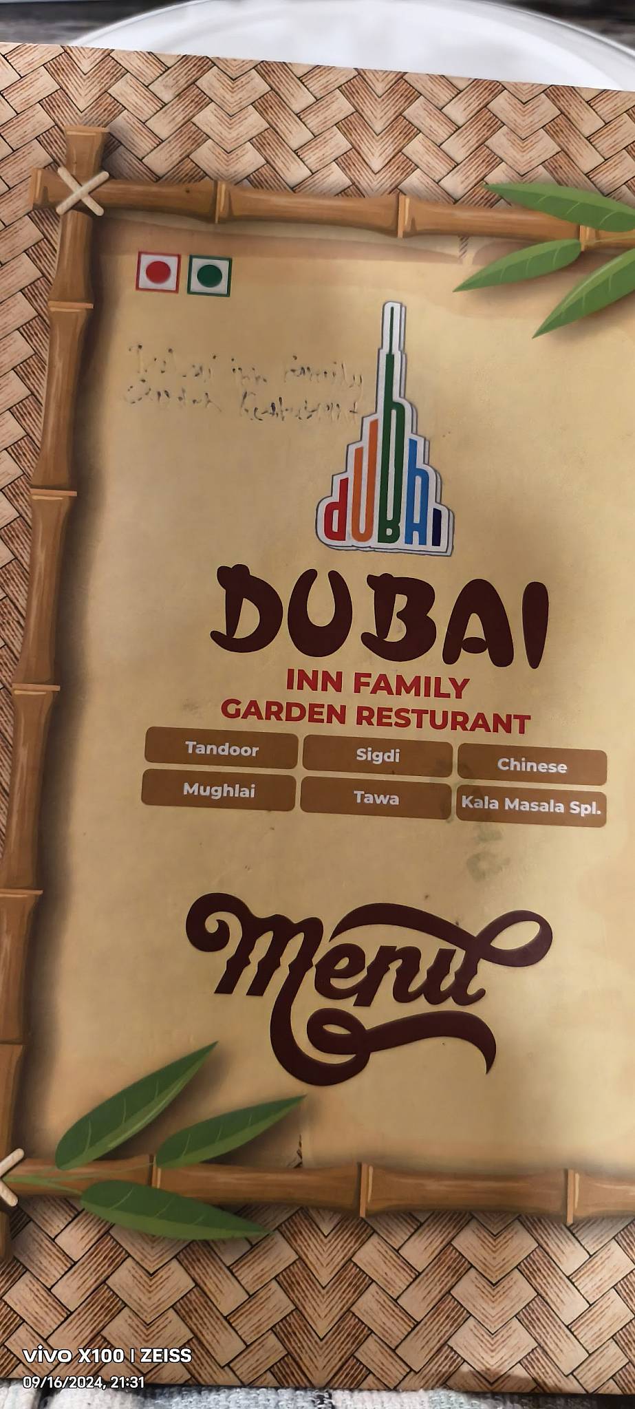 Menu at DUBAI INN FAMILY GARDEN RESTAURANT, India