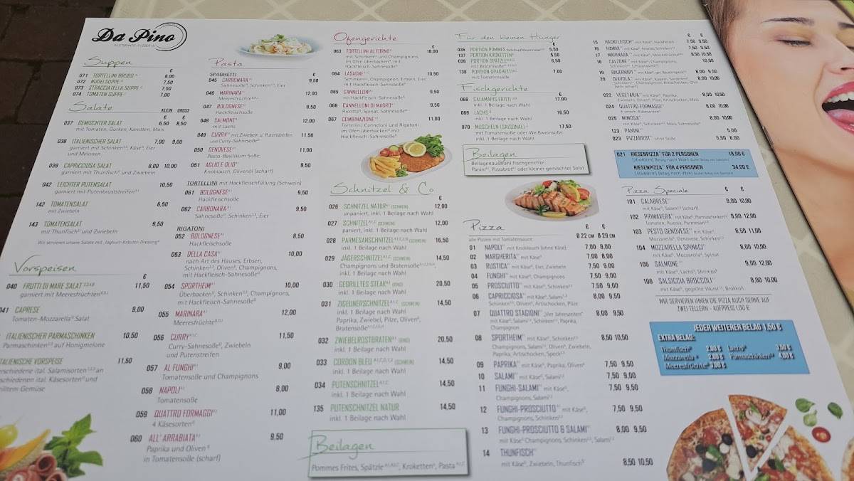Speisekarte von Da Pino Ristorante-Pizzeria, Öhringen
