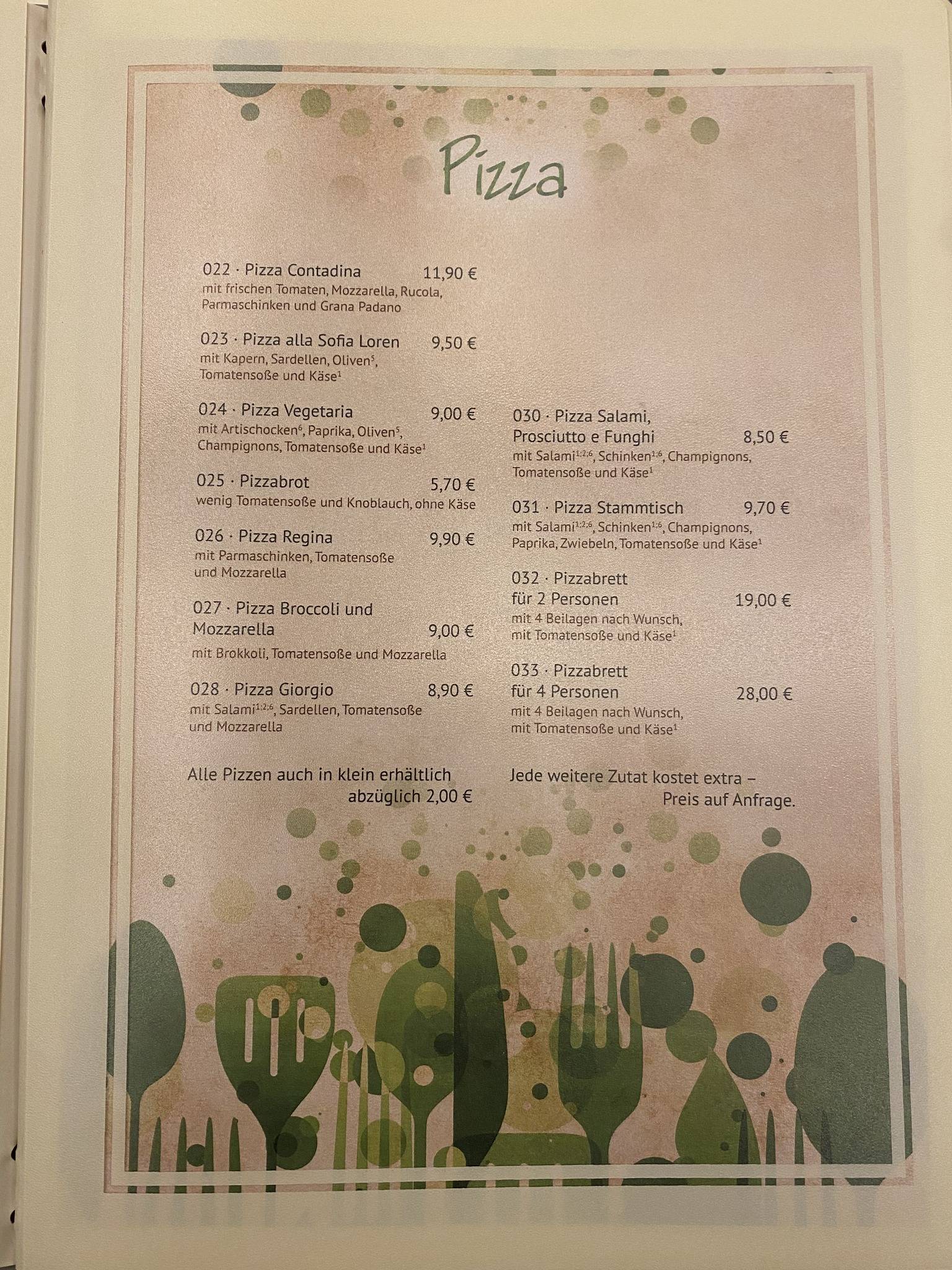 Speisekarte von Da Toni - Ristorante Pizzeria, Weinsberg