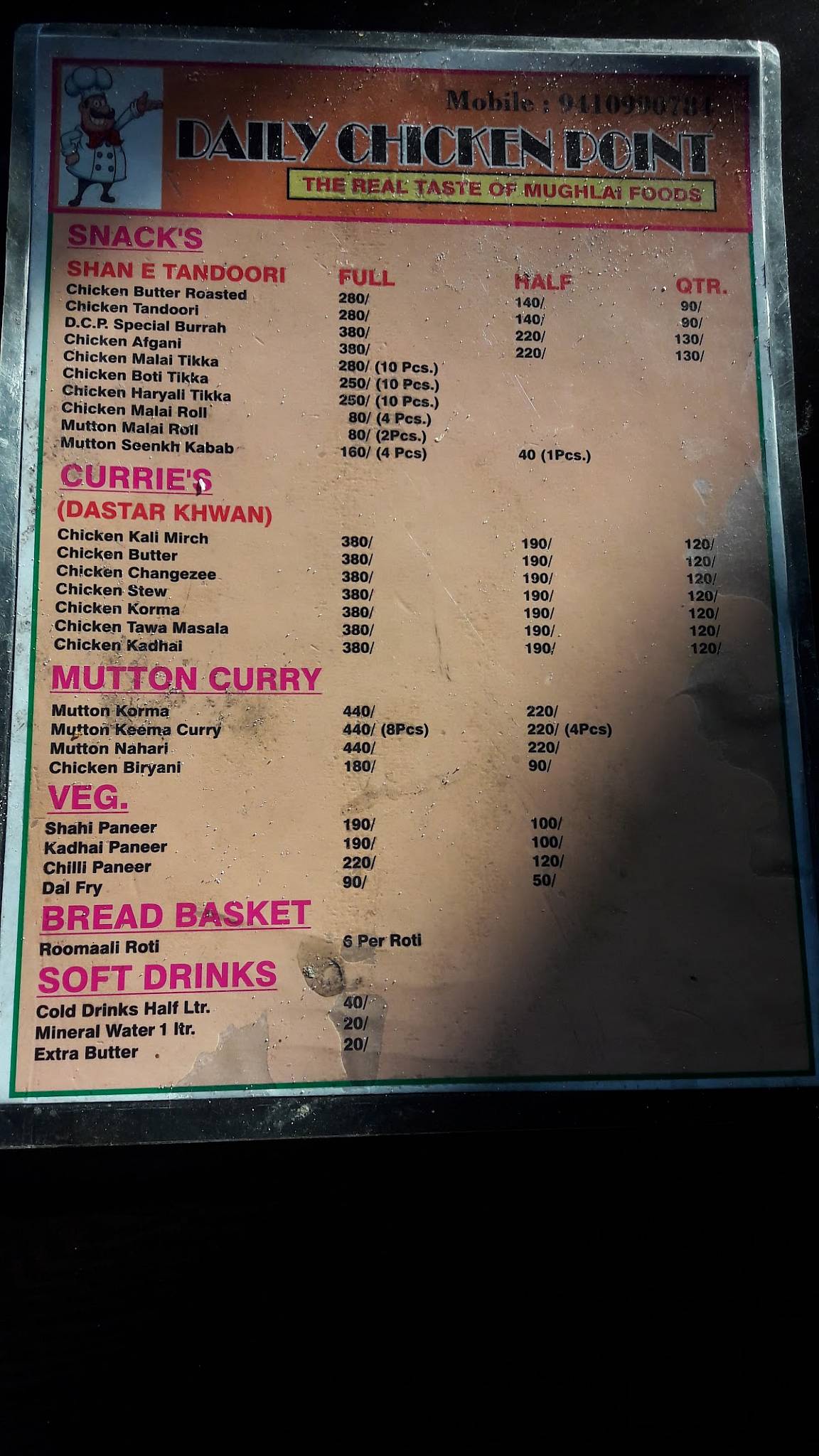 Menu at Daily Chicken Point, Dehradun, 82M9+HW9