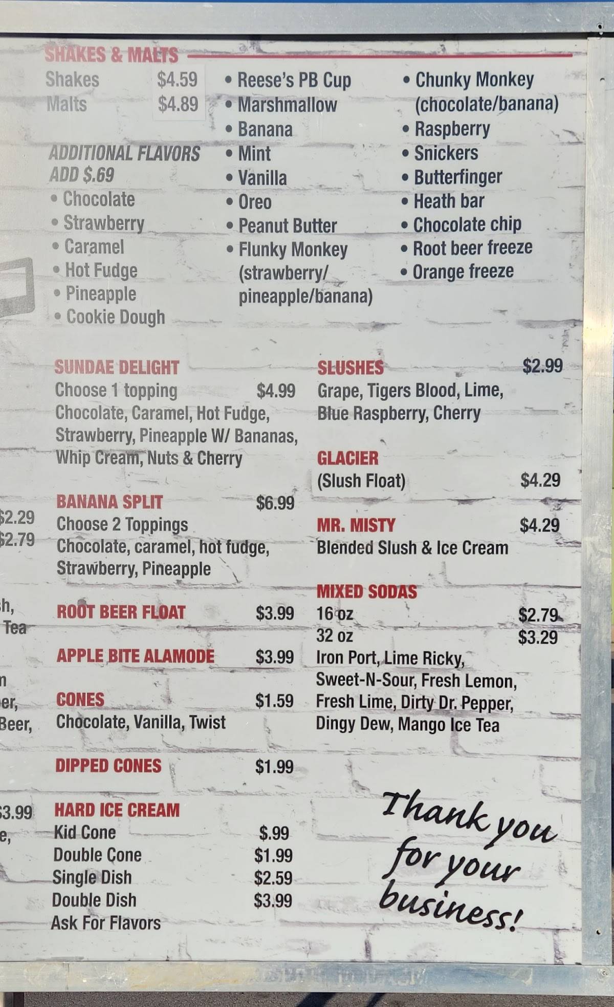 Menu at Dairy Delight restaurant, Tooele