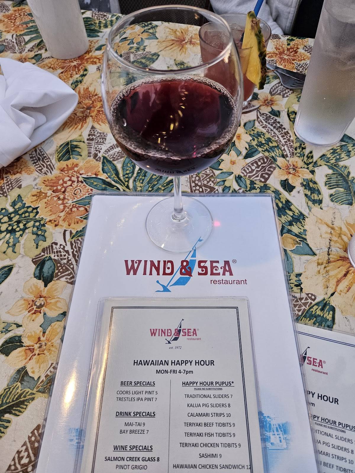 Menu at Wind & Sea Restaurant, Dana Point
