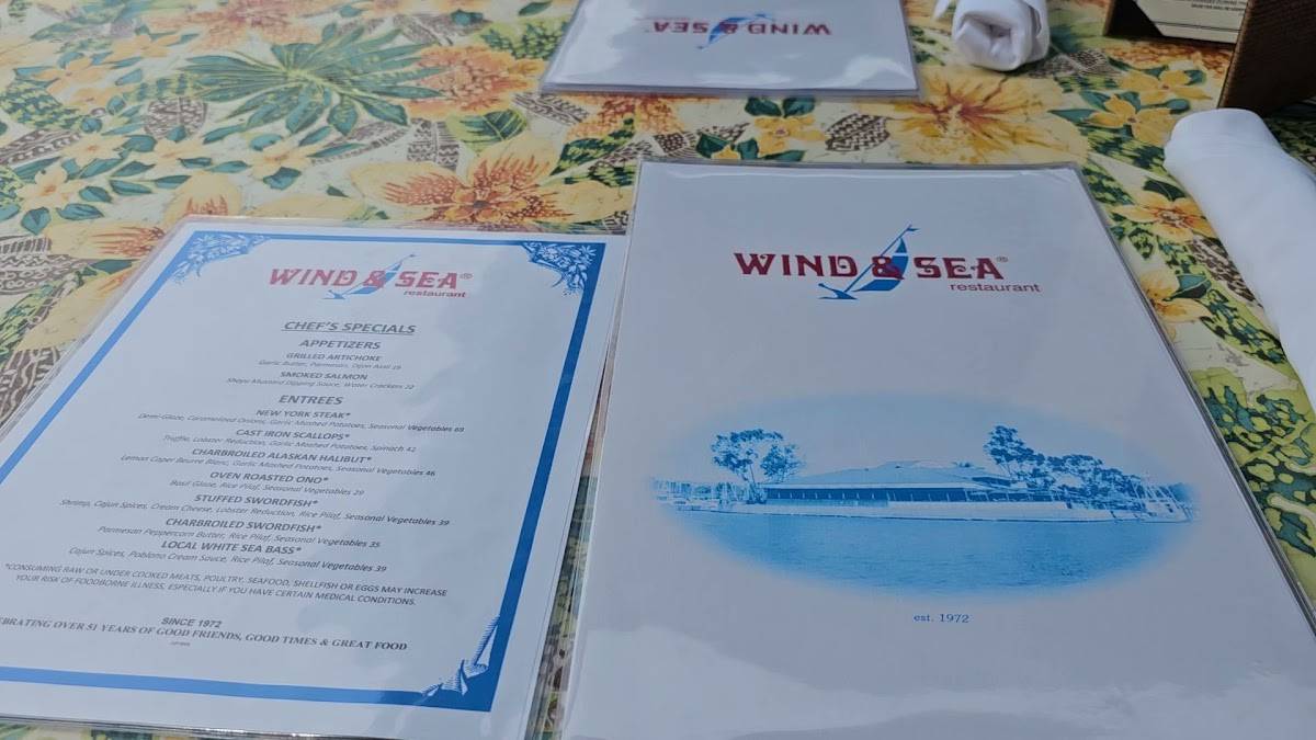 Menu at Wind & Sea Restaurant, Dana Point