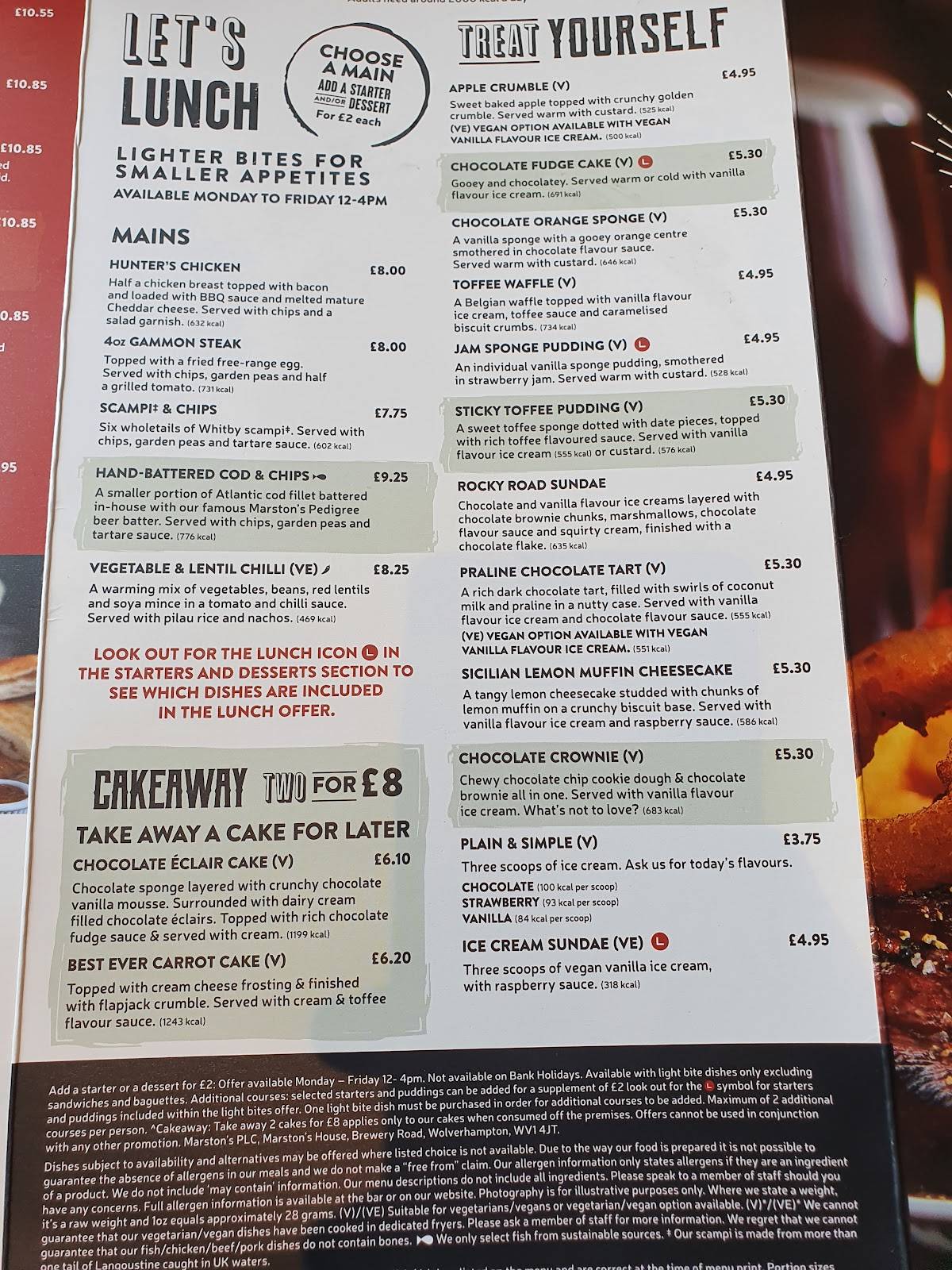 Menu at Dancing Betty pub & bar, Murton