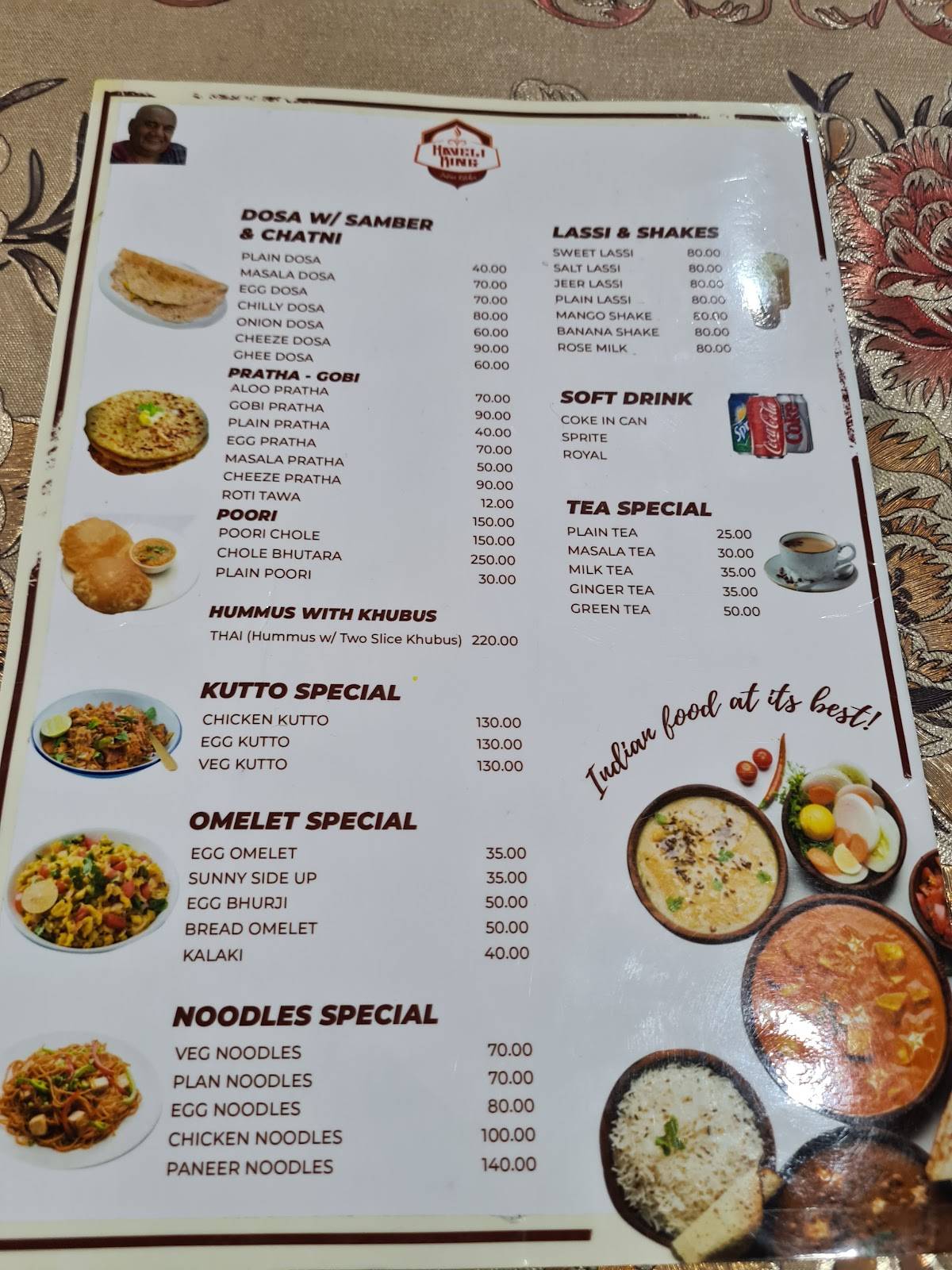 Menu at Haveli King Restaurant, Davao City