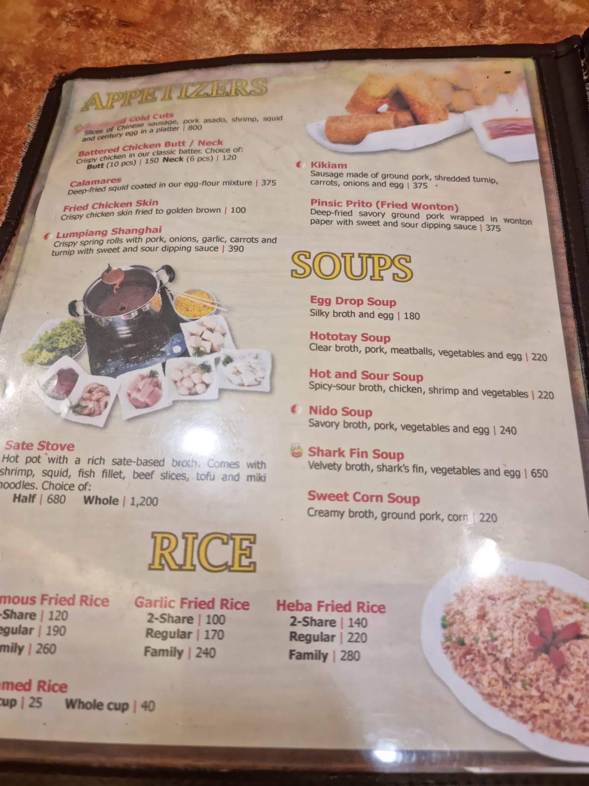 Carta de Davao Famous Restaurant - Obrero Branch, Dávao