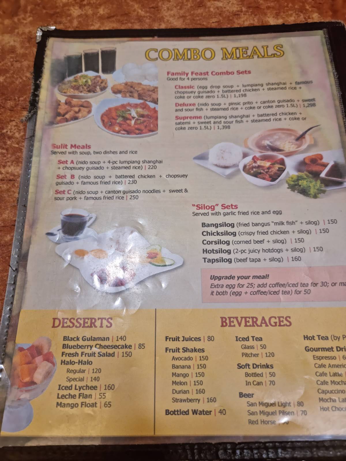 Carta de Davao Famous Restaurant - Obrero Branch, Dávao