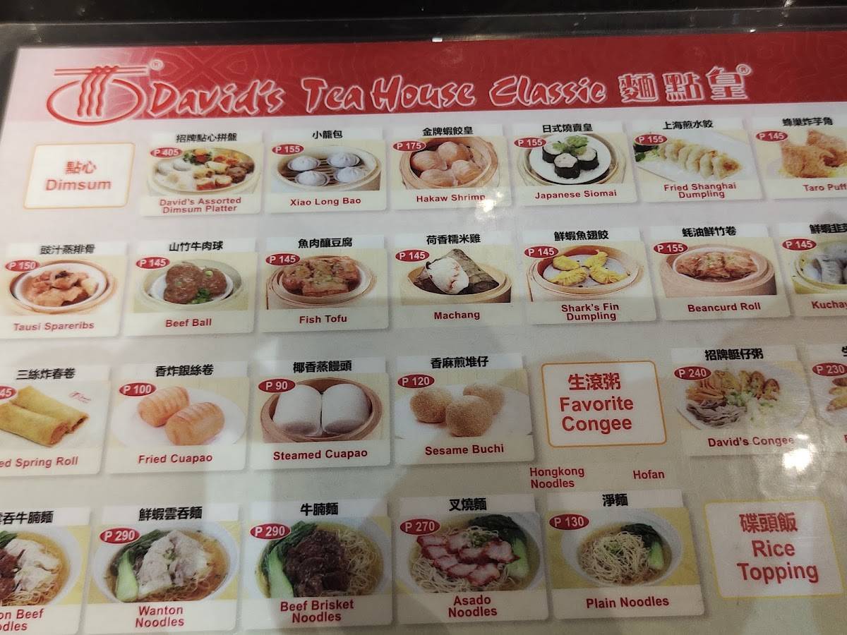 Menu at Davids Tea House - Restaurant (Ayala Circuit, Makati), Makati ...