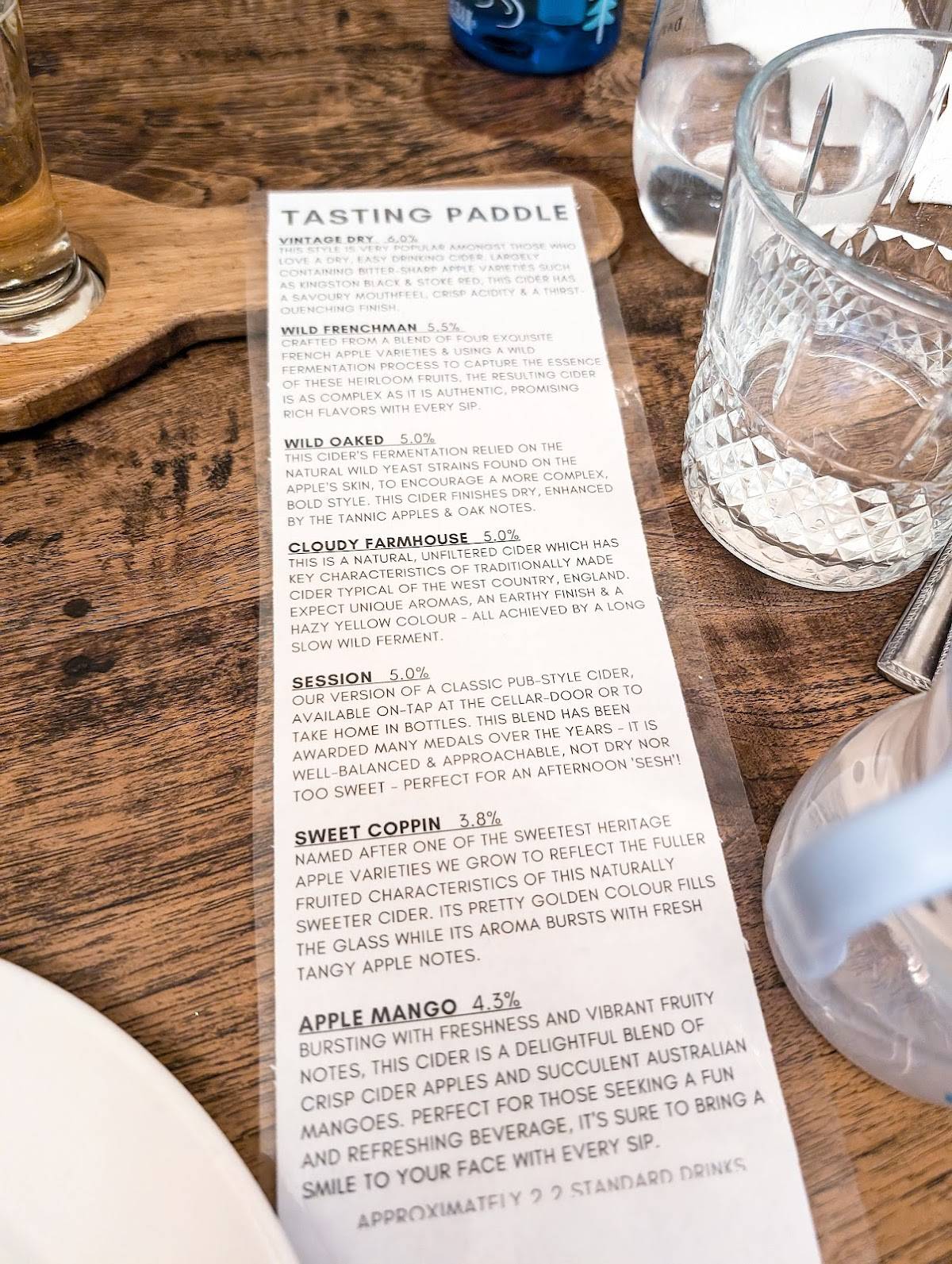 Menu at Daylesford Cider Company pub & bar, Musk