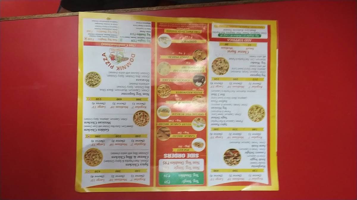 Menu at Domnik Pizza, Sudhowala, 8WXP+29J