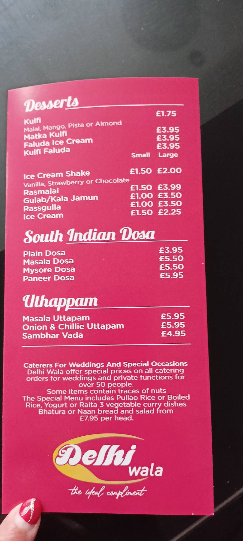 Menu at Delhi Wala restaurant, Twickenham, 76 High Street Whitton