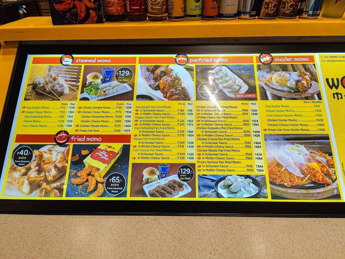 Menu at Wow! Momo, New Delhi, Unit No T310