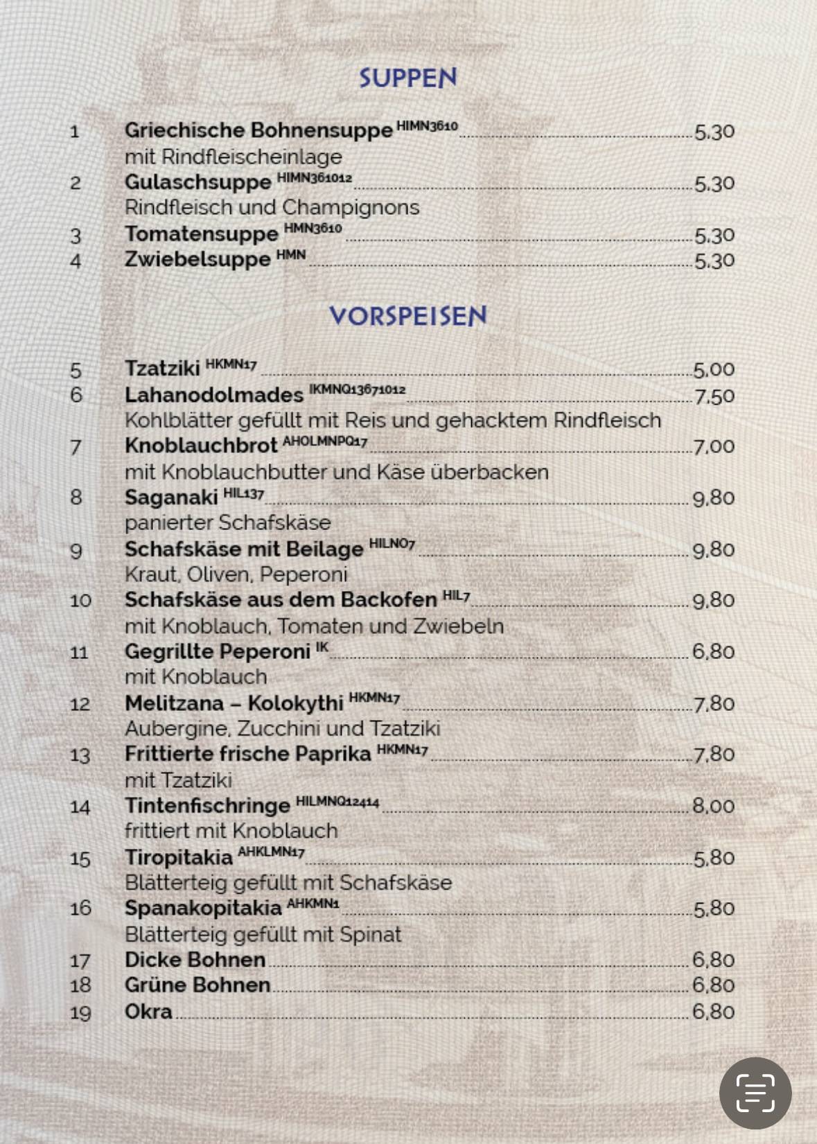 Speisekarte von Delphi restaurant, Emden