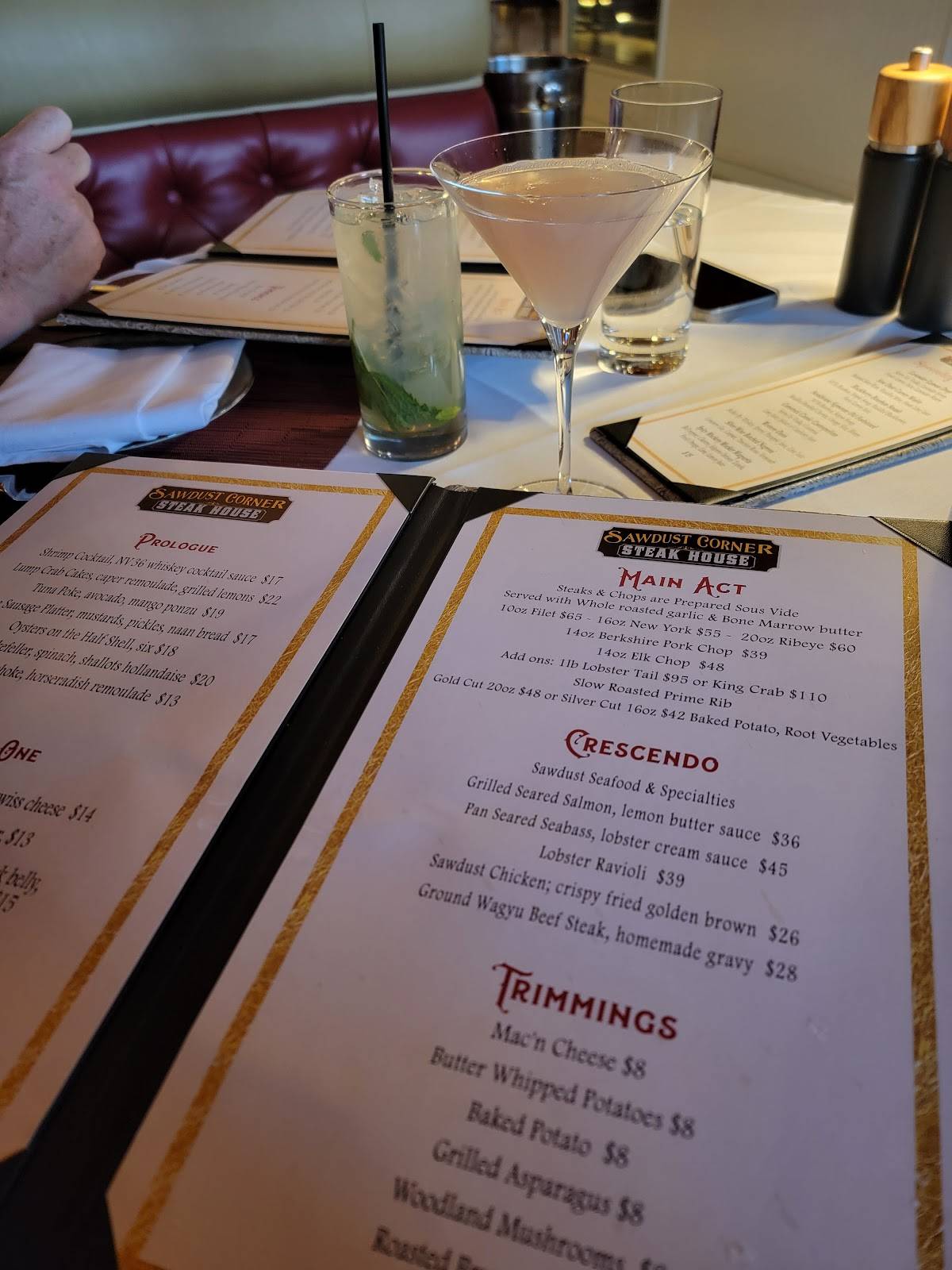 Menu at Delta Saloon sawdust corner restaurant, Virginia City