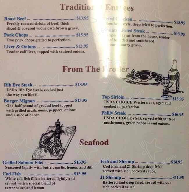 Menu at Valley Inn Restaurant, Lakewood