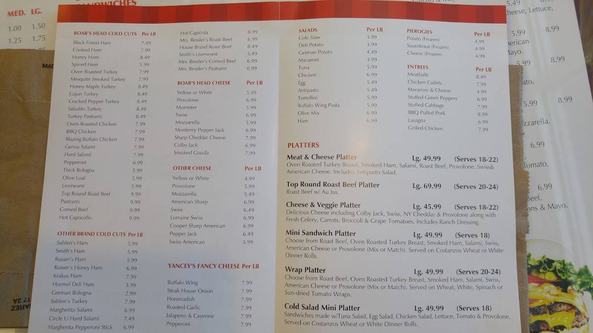 Menu at Depew Deli & Grocery restaurant, Depew