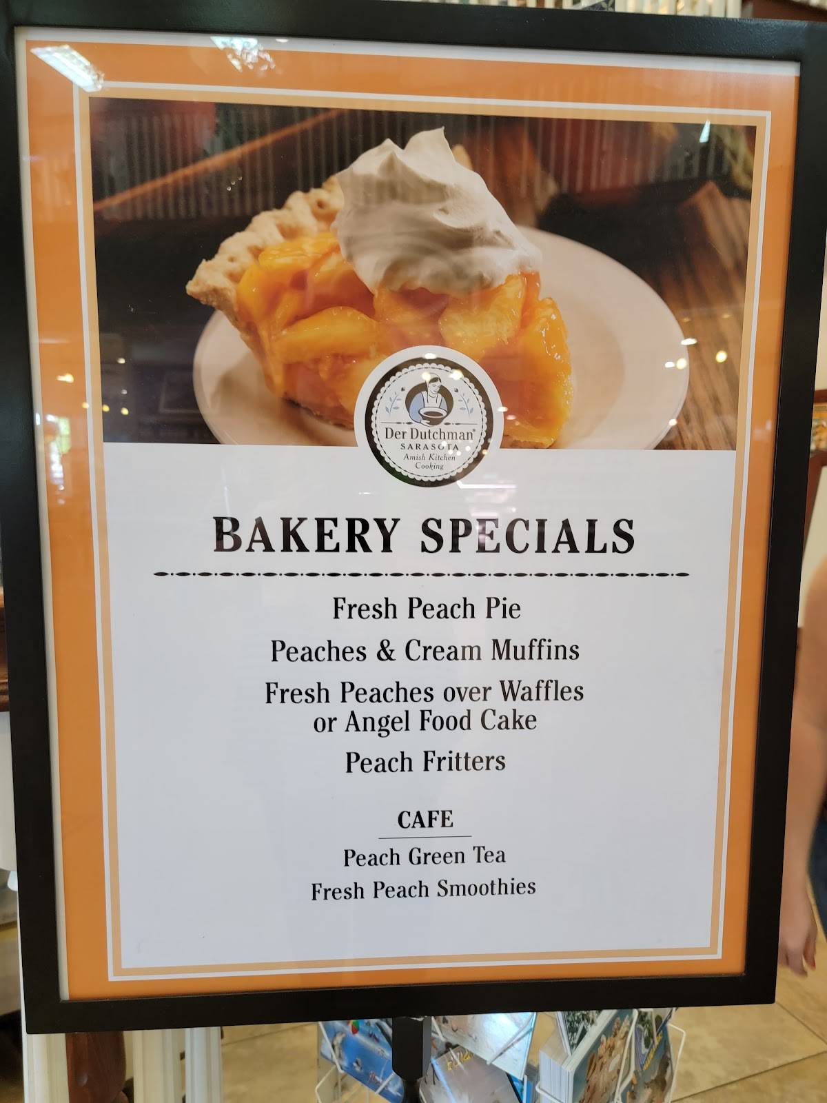 Menu at Der Dutchman restaurant, Sarasota, Bahia Vista St