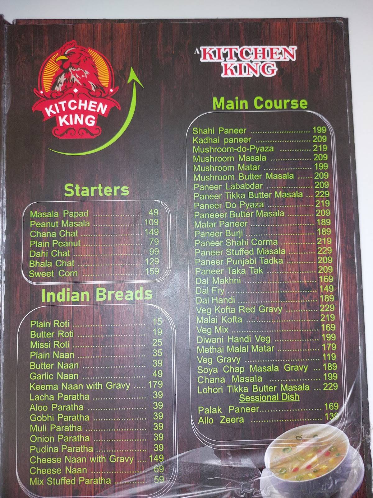 Menu at A Kitchen king, Dera Bassi
