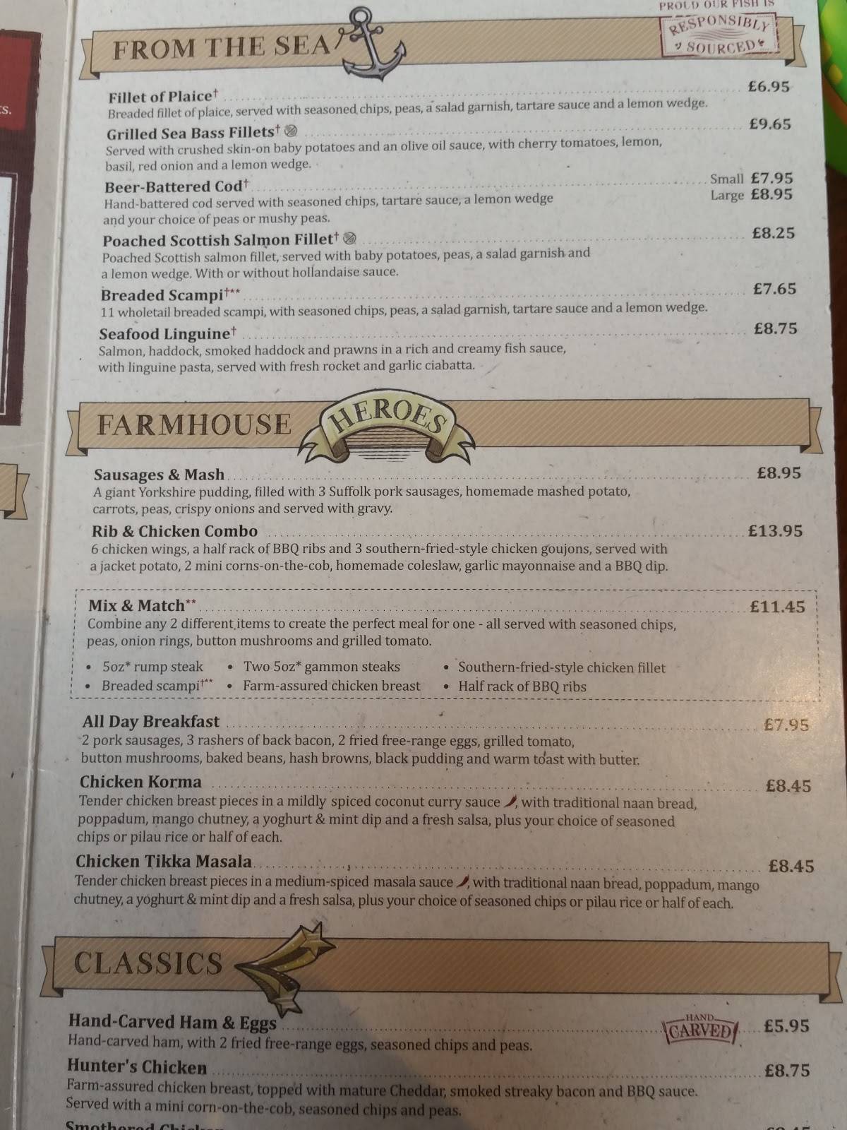 Menu at Cherry Tree Farm - Farmhouse Inns pub & bar, Derby