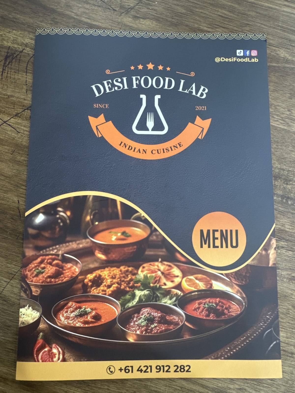 Menu at Desi Food Lab - Indian Restaurant Epping, Epping, 14 Miller St
