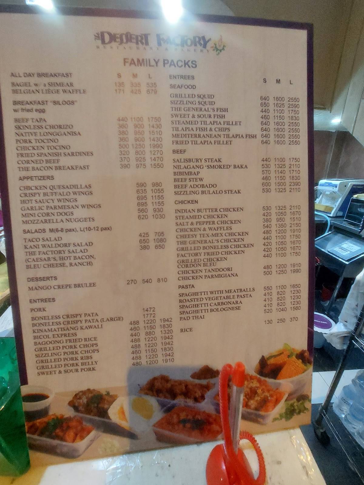 Menu at Dessert Factory restaurant, Cebu City, 1 SSY Business Center
