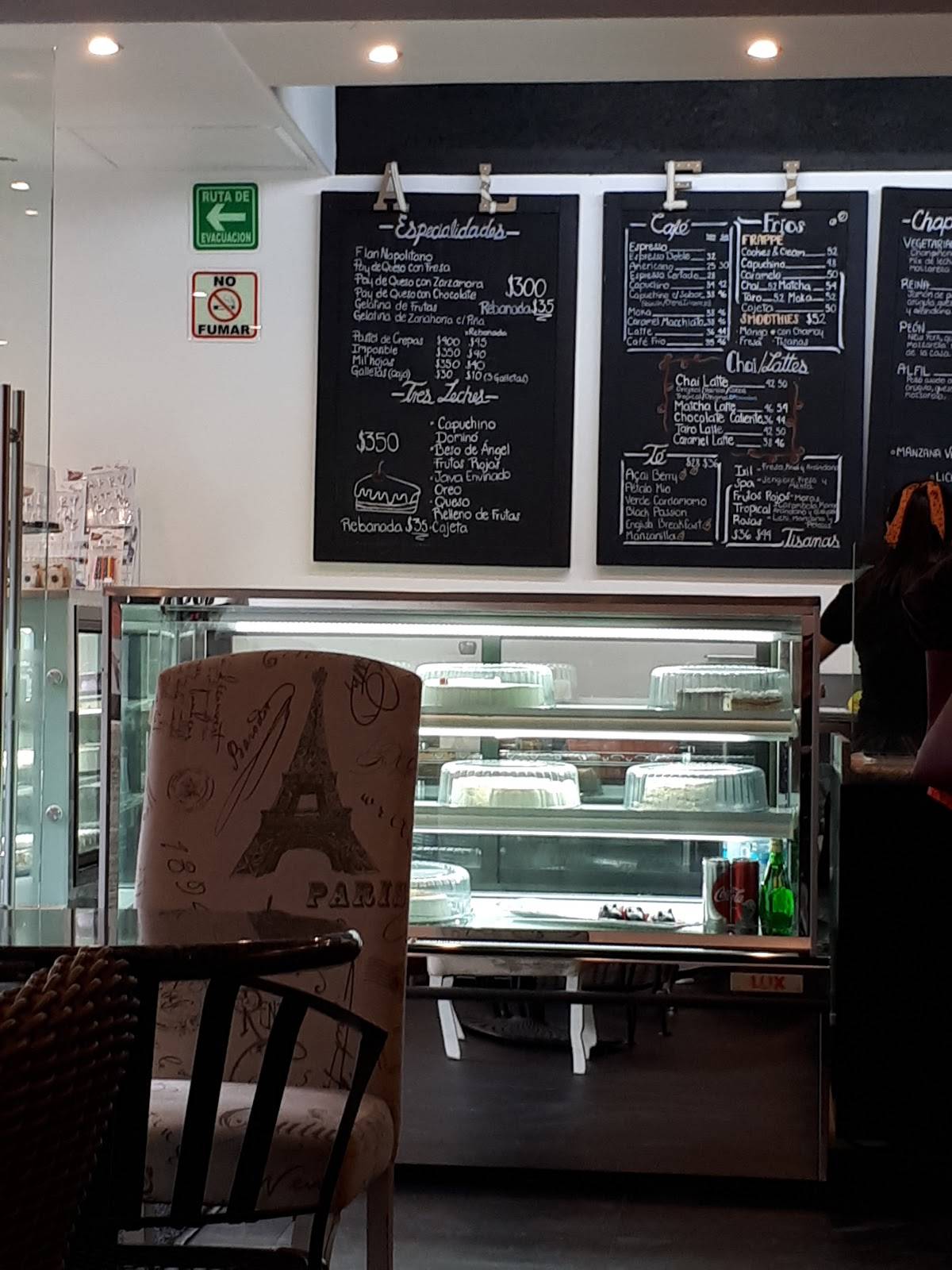 Carta de Alfil Cafetería, Ciudad López Mateos, Liverpool 67
