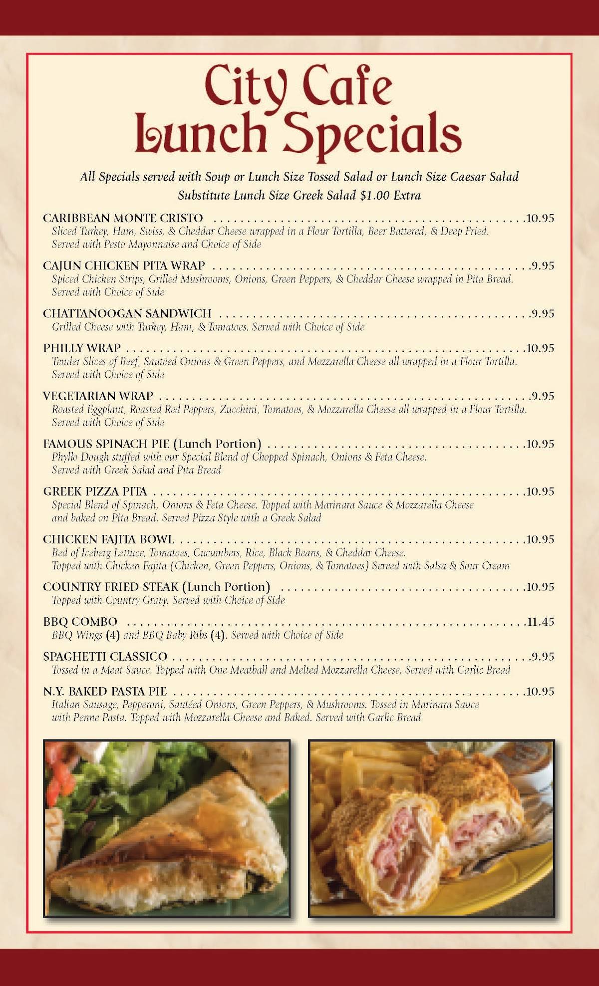 Menu at City Cafe Diner, Chattanooga, Lee Hwy